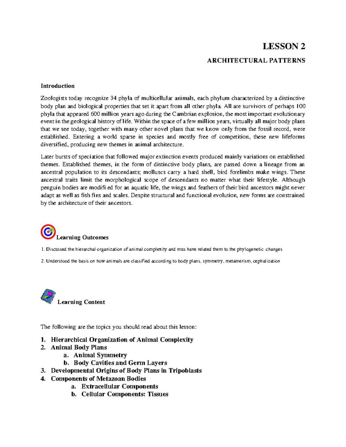 Zoology Lesson 2 Practice Materials To Help You - LESSON 2 ...
