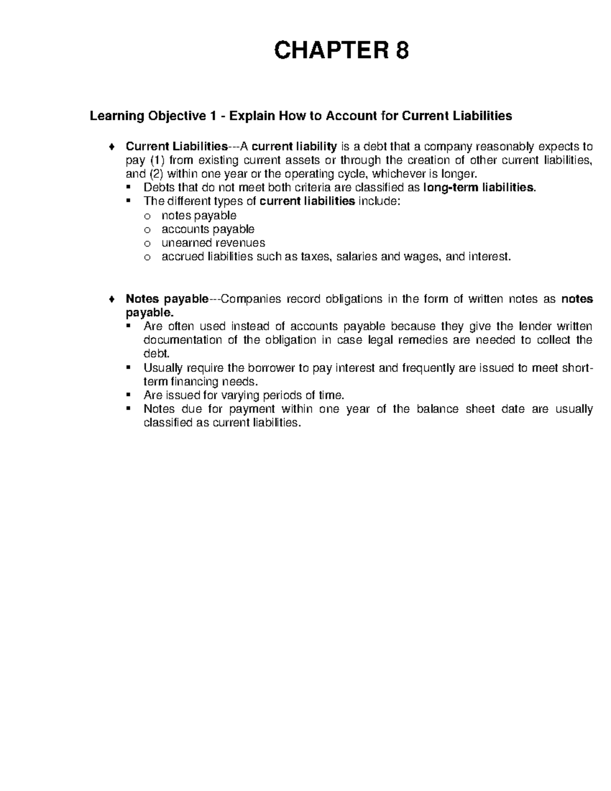 Chapter 8 Note - Lecture notes 8 - CHAPTER 8 Learning Objective 1 ...