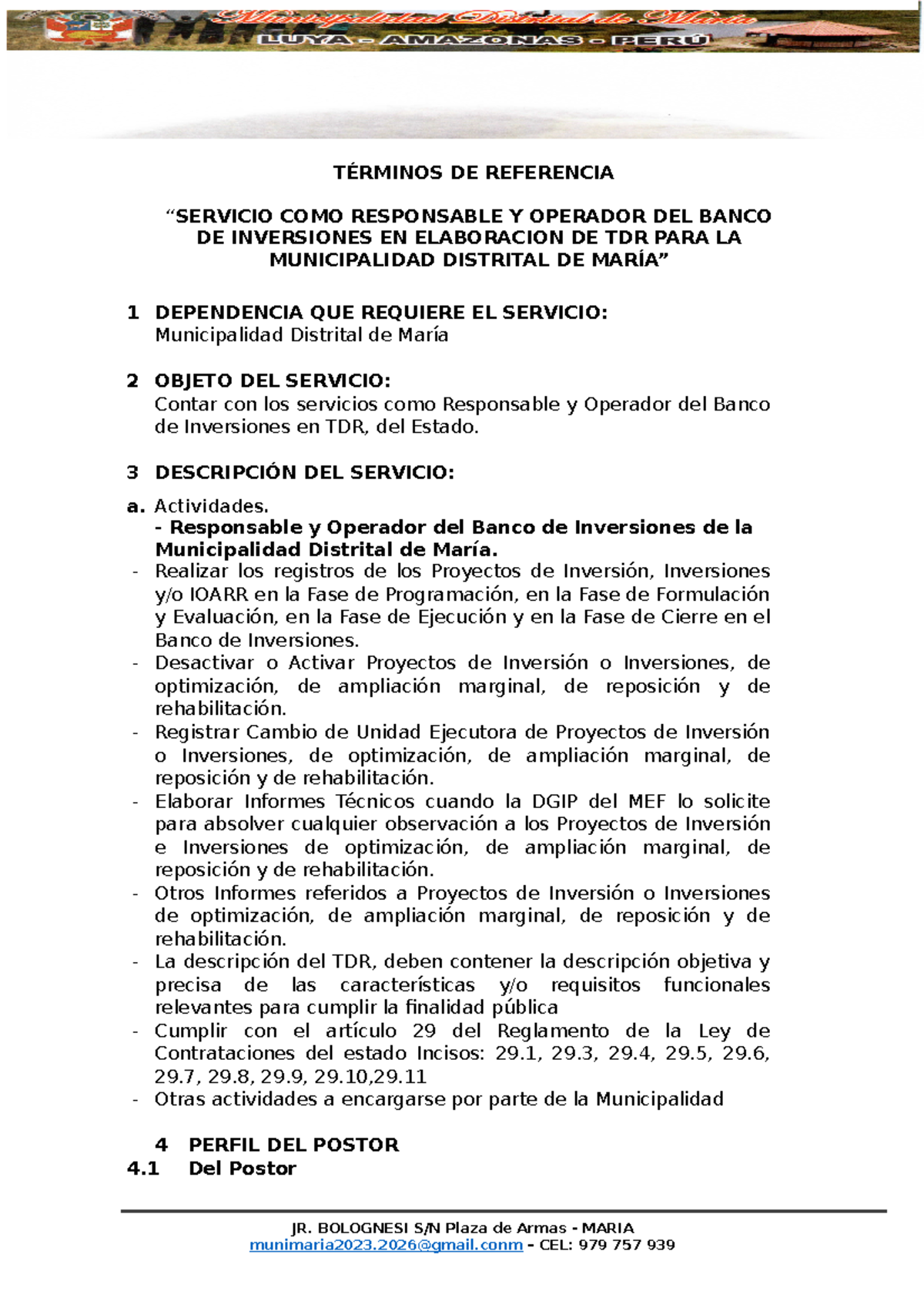 TDR- Operador DE Banco DE Inversiones - TÉRMINOS DE REFERENCIA ...