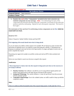 C946 part1 - Practice materials - INTRODUCTION In your career as an IT ...