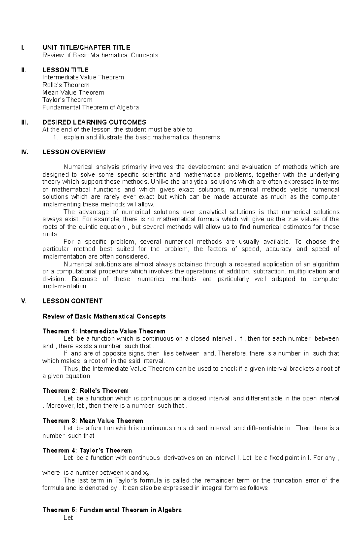 Review Of Basic Mathematical Concepts I UNIT TITLE CHAPTER TITLE review-of-basic-mathematical-concepts-i-unit-title-chapter-title