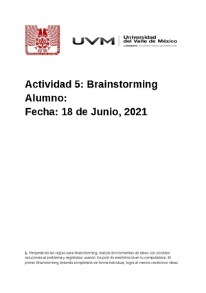 Act.6 Brainstorming JRSL - Solucionar para Cambiar Actividad 6. Brainstorming Alumno:Janiel ...