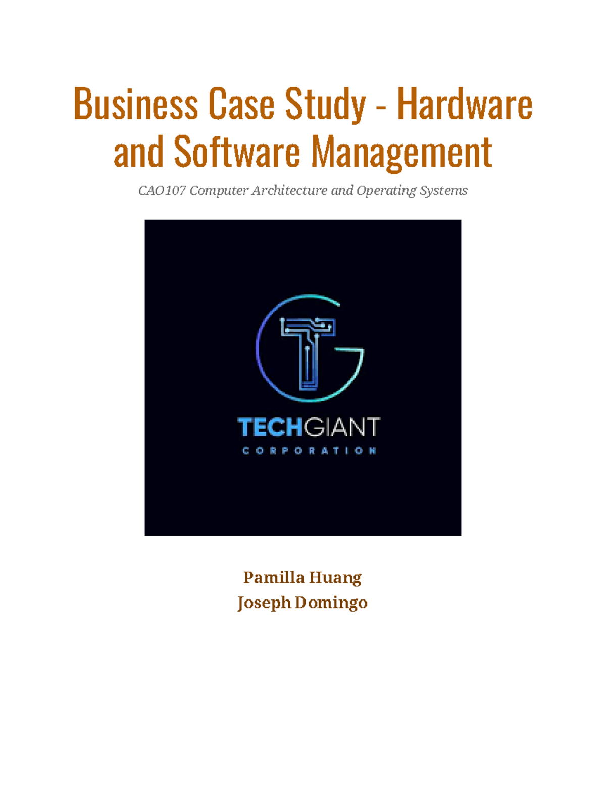 A3 Computer Arch Report - Business Case Study - Hardware and Software ...
