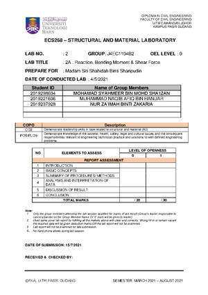 Lab 6B Concrete Mix Design, Workability Test - ####### FACULTY OF CIVIL ...