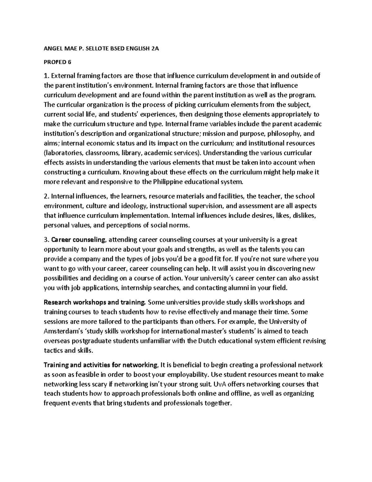 Proded 6 Midterm - HOPE TO HELP YOU - ANGEL MAE P. SELLOTE BSED ENGLISH ...