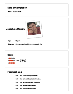 Brenda Patton Vsim Feedback Log - Studocu