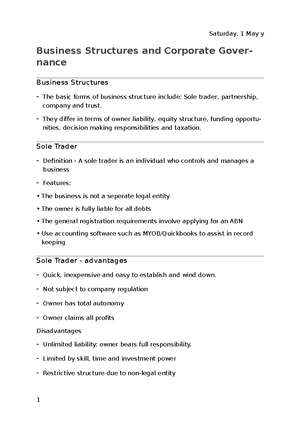 BU1002 lecture 3 notes - Business Transactions Business Transactions ...