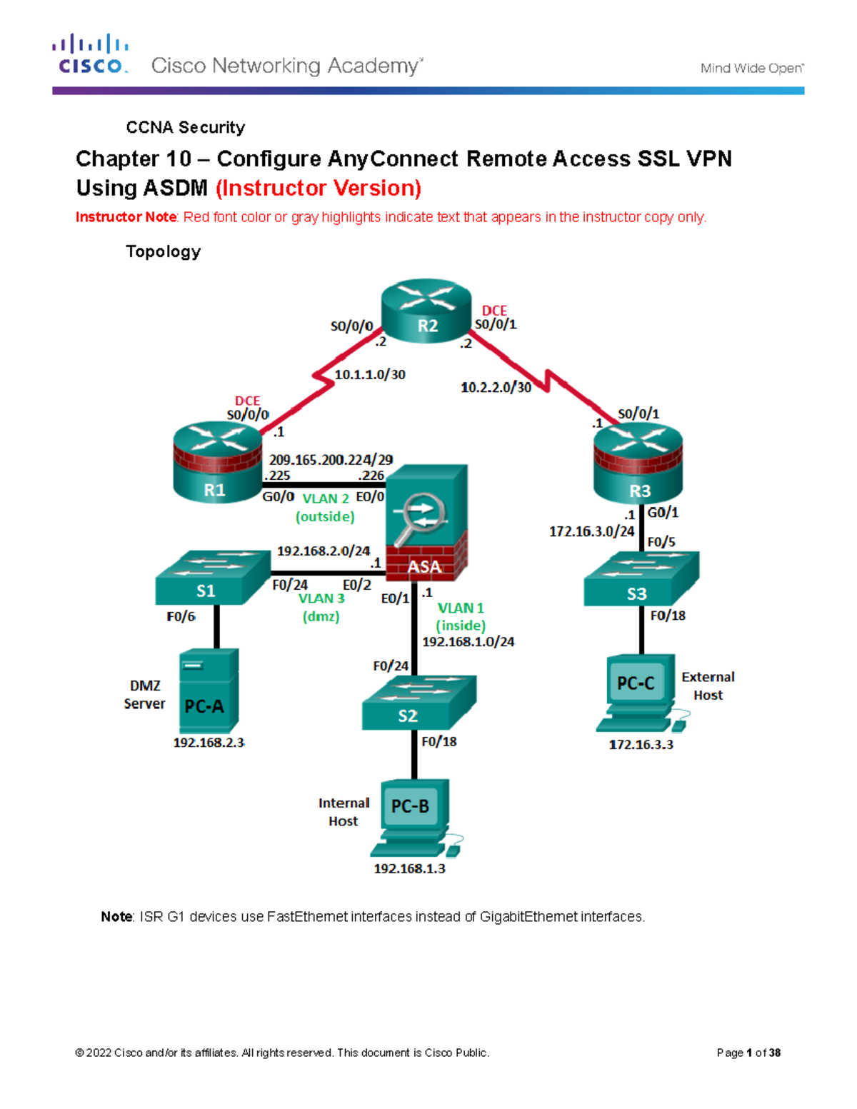 10.3.1.2 Lab D - Configure Any Connect Remote Access SSL VPN Using ASDM Instructor - CCNA ...