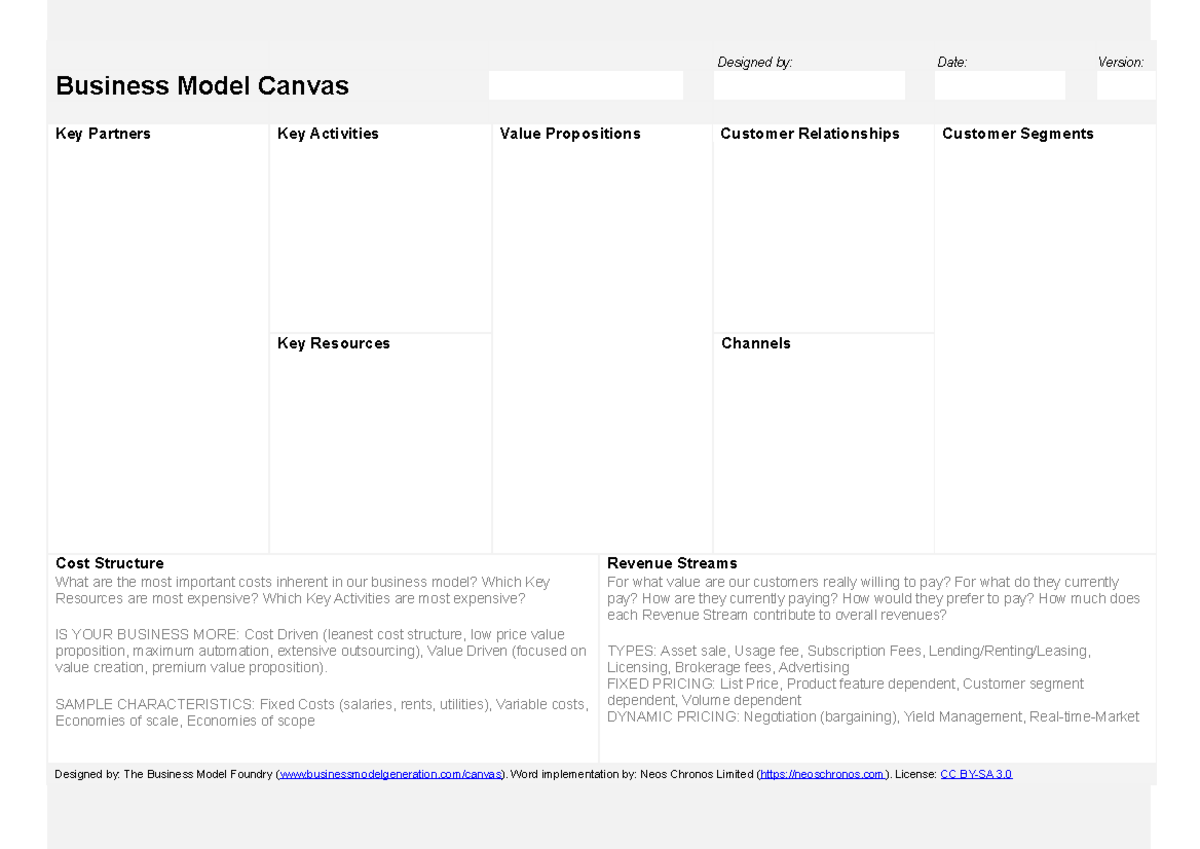 Business-model-canvas - Designed by: Date: Version: Business Model ...
