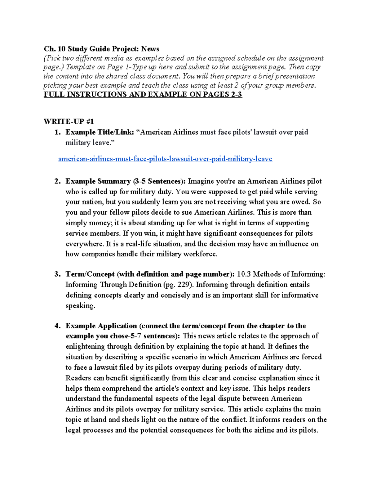 Ch.10 study guide - Ch. 10 Study Guide Project: News (Pick two ...