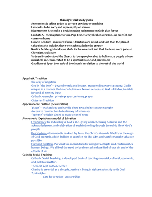 Final paper- Exploring Cath Theo Tradition - Exploring the Catholic ...