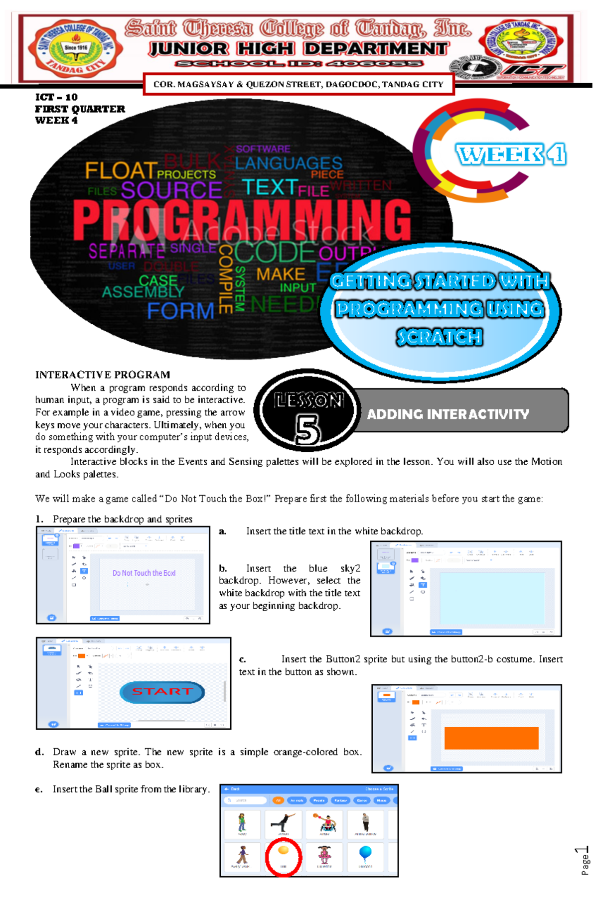 ICT 10 1st Quarter Week 4 Addinginteractivity - ICT – 10 FIRST QUARTER ...