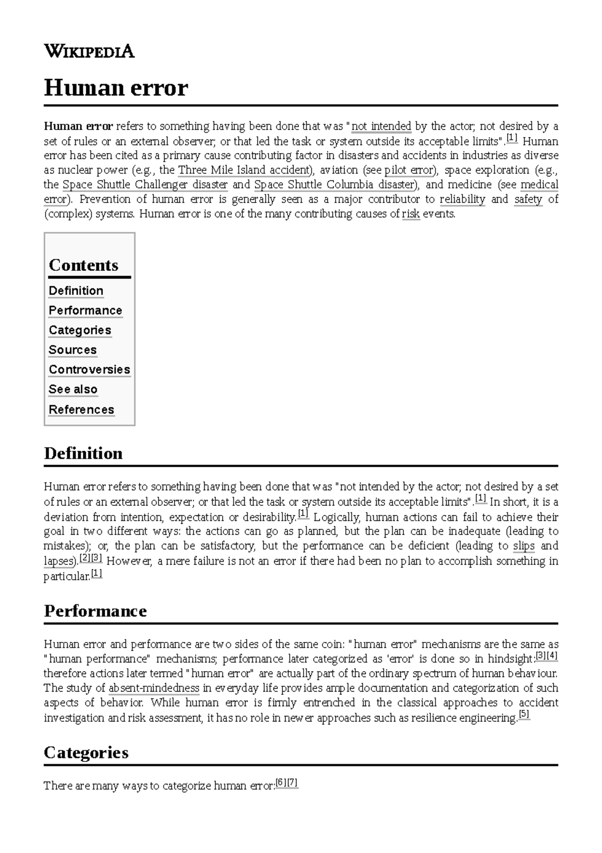 Human error - lecture notes - Human error Human error refers to ...