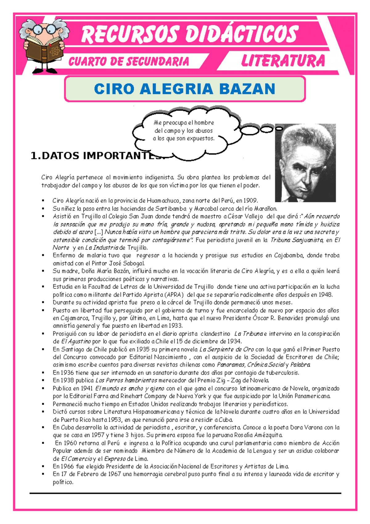 Ilide - asdcvbnm - CIRO ALEGRIA BAZAN 1 IMPORTANTES: Ciro Alegría ...