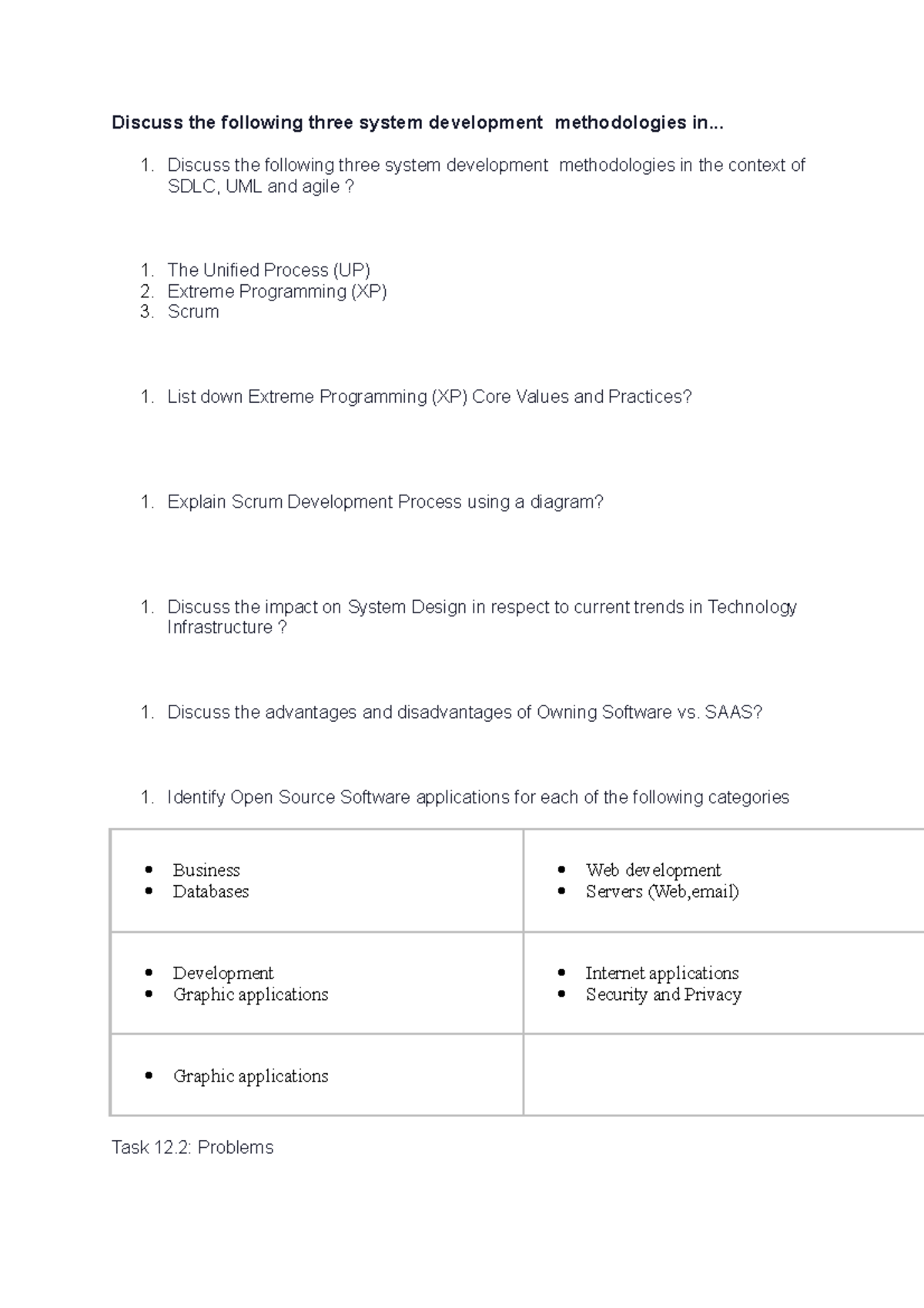 System Development Methodologies - .. Discuss the following three ...