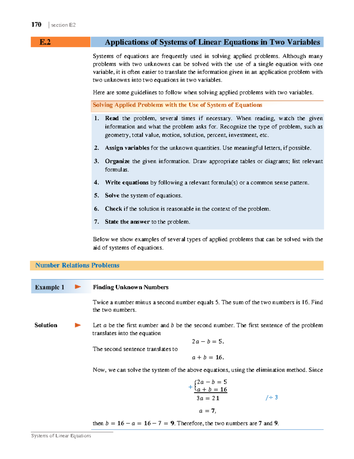Systems of linear equations e2 applications of systems of linear ...