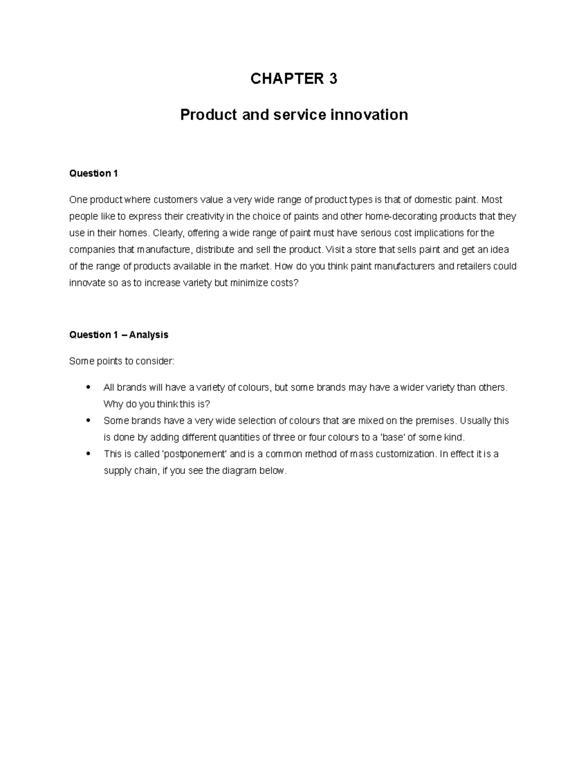 Chapter 3 - model answer to first question - CHAPTER 3 Product and ...
