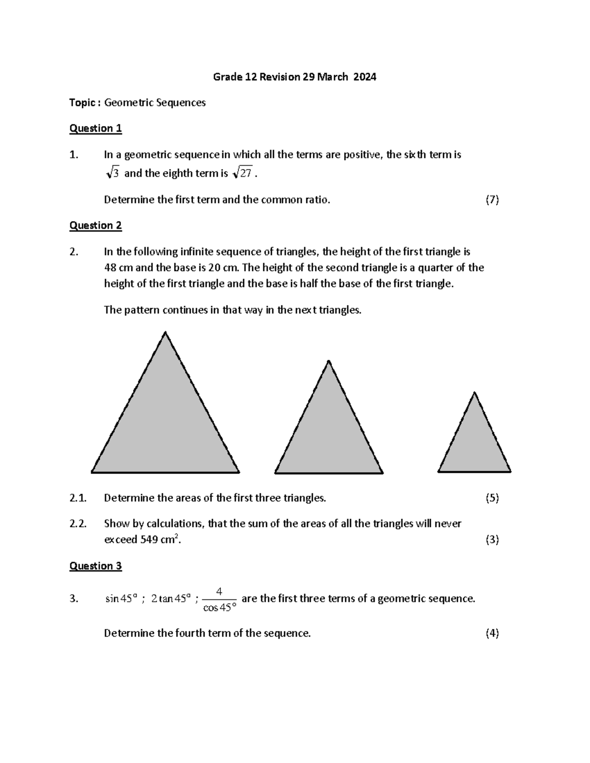 Grade 12 Revision 29 March 2024 - Grade 12 Revision 29 March 2024 Topic ...