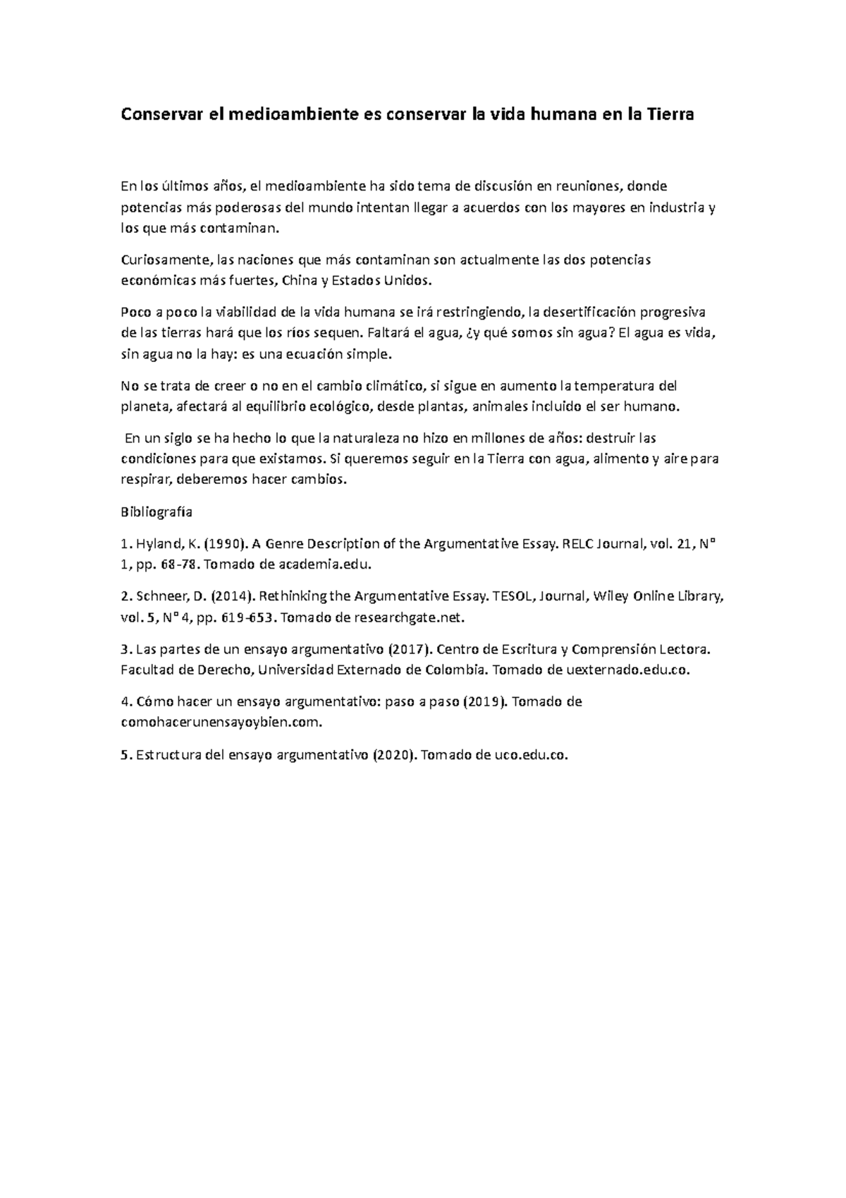 Ensayo Argumentativo - KIKM,BVJGDCJJ/KFDRFVBL.KY - Conservar el ...