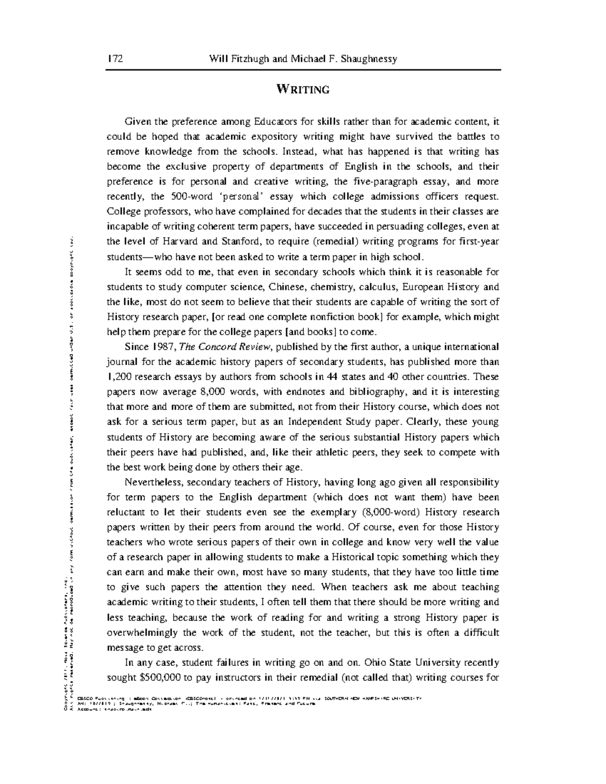 Writing The Humanities Past Pres - 172 Will Fitzhugh and Michael F ...