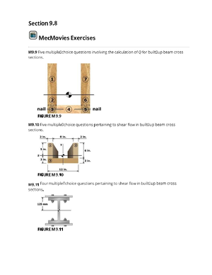 ME101-1P Bending Problems - Material Science and Engineering for ...