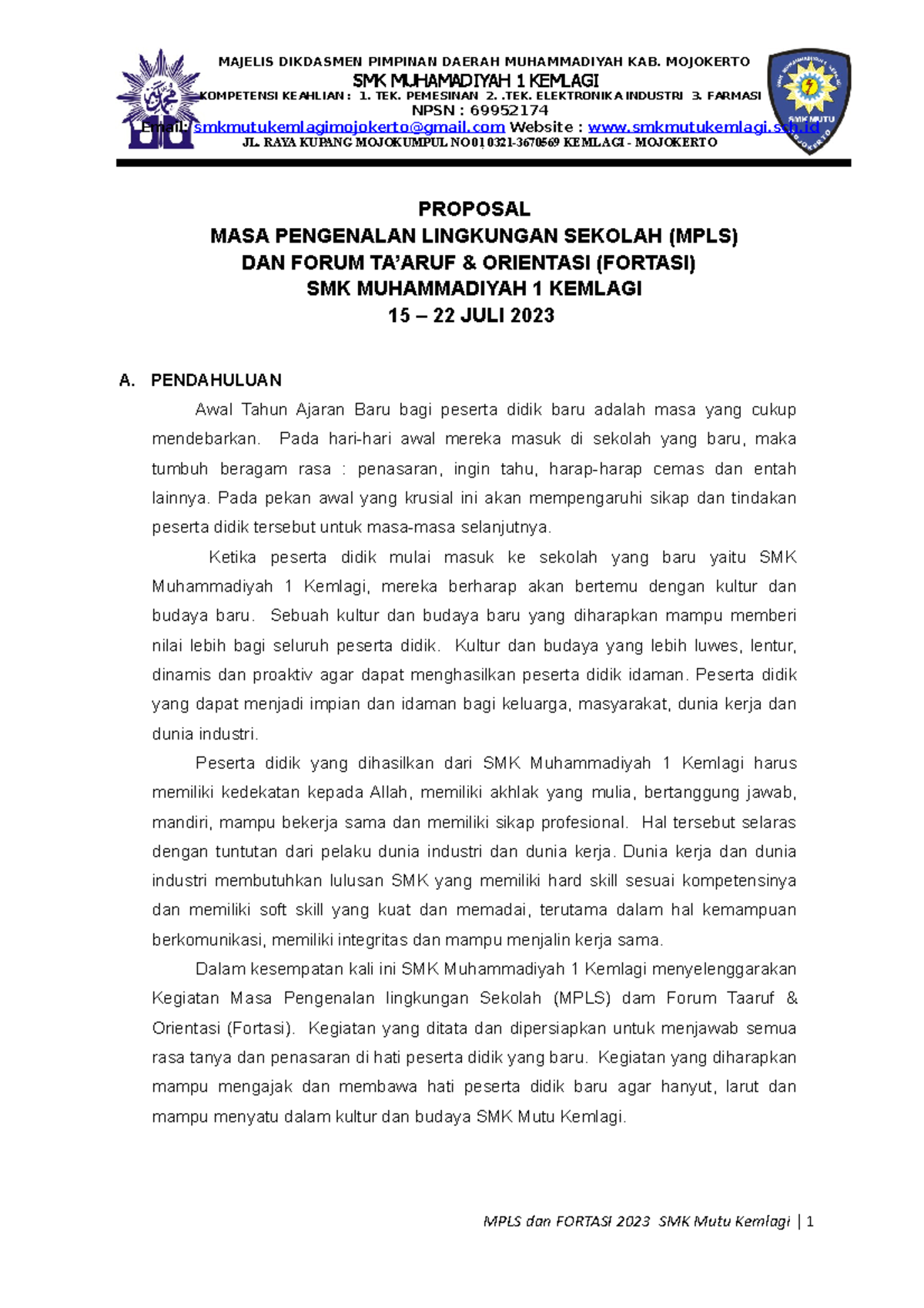 1-Proposal MPLS Fortasi 2023 - MAJELIS DIKDASMEN PIMPINAN DAERAH ...