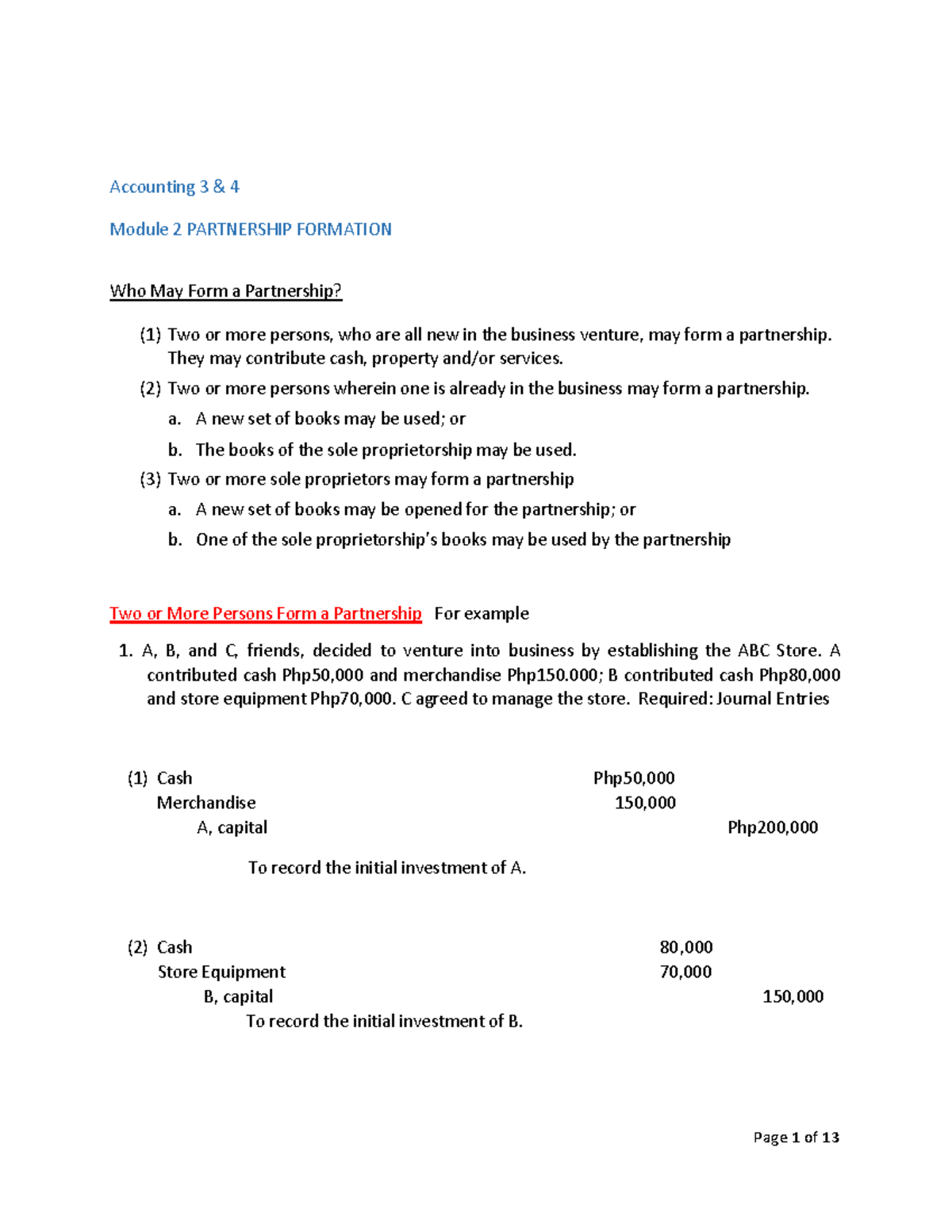 Accounting 3 4 Module 2 - aaasas - Accounting 3 & 4 Module 2 ...