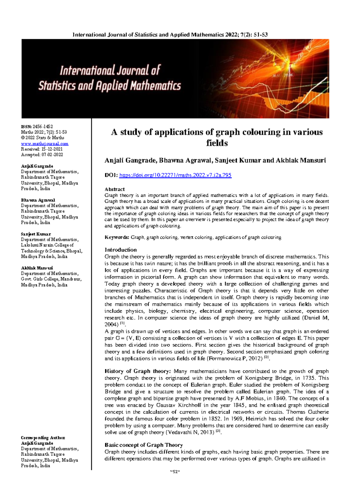 7 2 2 432 - Project on colouring problem of graph theory - 51 ...