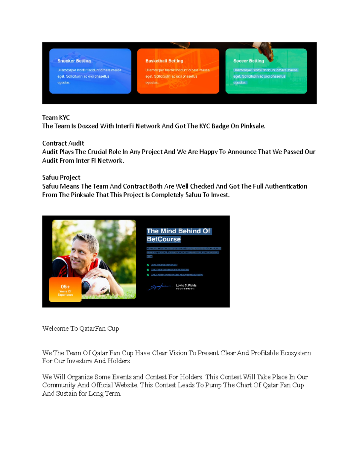 Qatar Fan Cup Content - ffrrrffr - Team KYC The Team Is Doxxed With InterFi Network And Got The ...