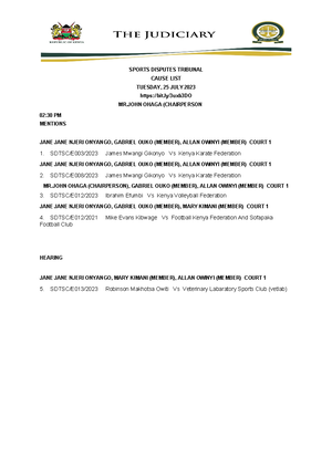 Kenyan Court Structure - THE STRUCTURE OF COURTS IN KENYA Structure of ...