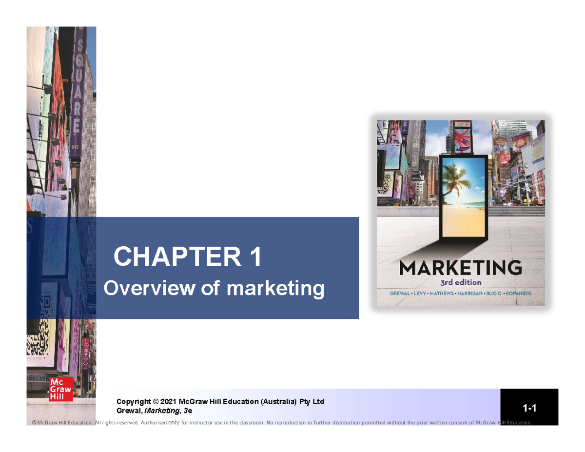 Lecture 1 - Overview of Marketing - 1- ####### Copyright © 2021 McGraw ...