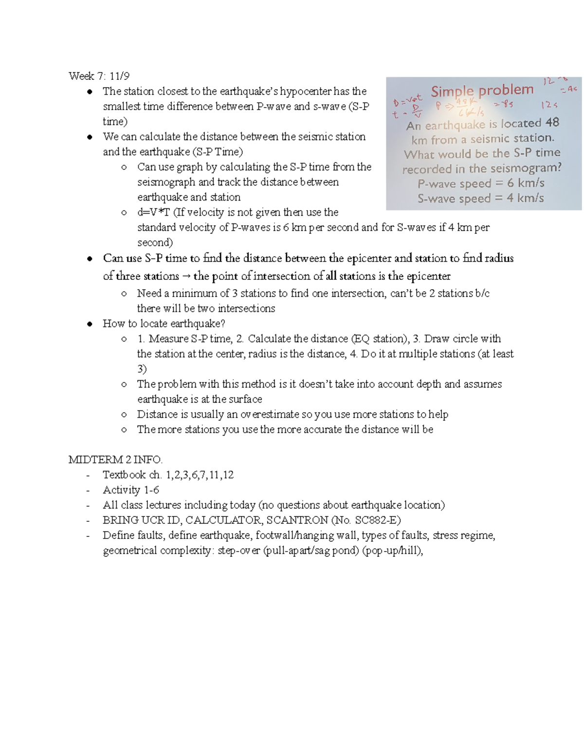 Week 7 Lecture Notes - Prof. Ghosh - Week 7: 11/ The station closest to ...