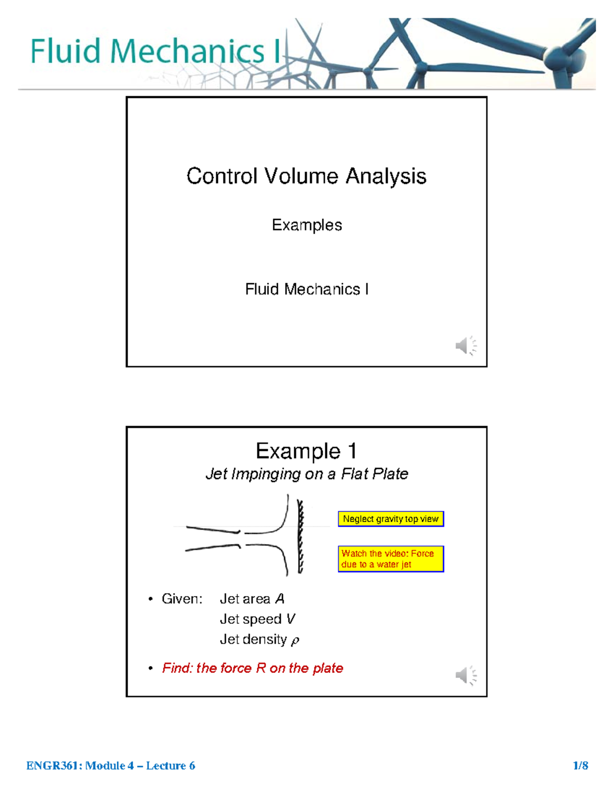 Coursedocument 4.6 - lecture about convection mass - 1 Control Volume ...