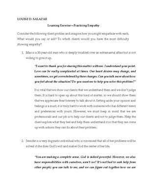 Counseling Psychology Personal Reflection - LOUISE D. SALAZAR Personal ...