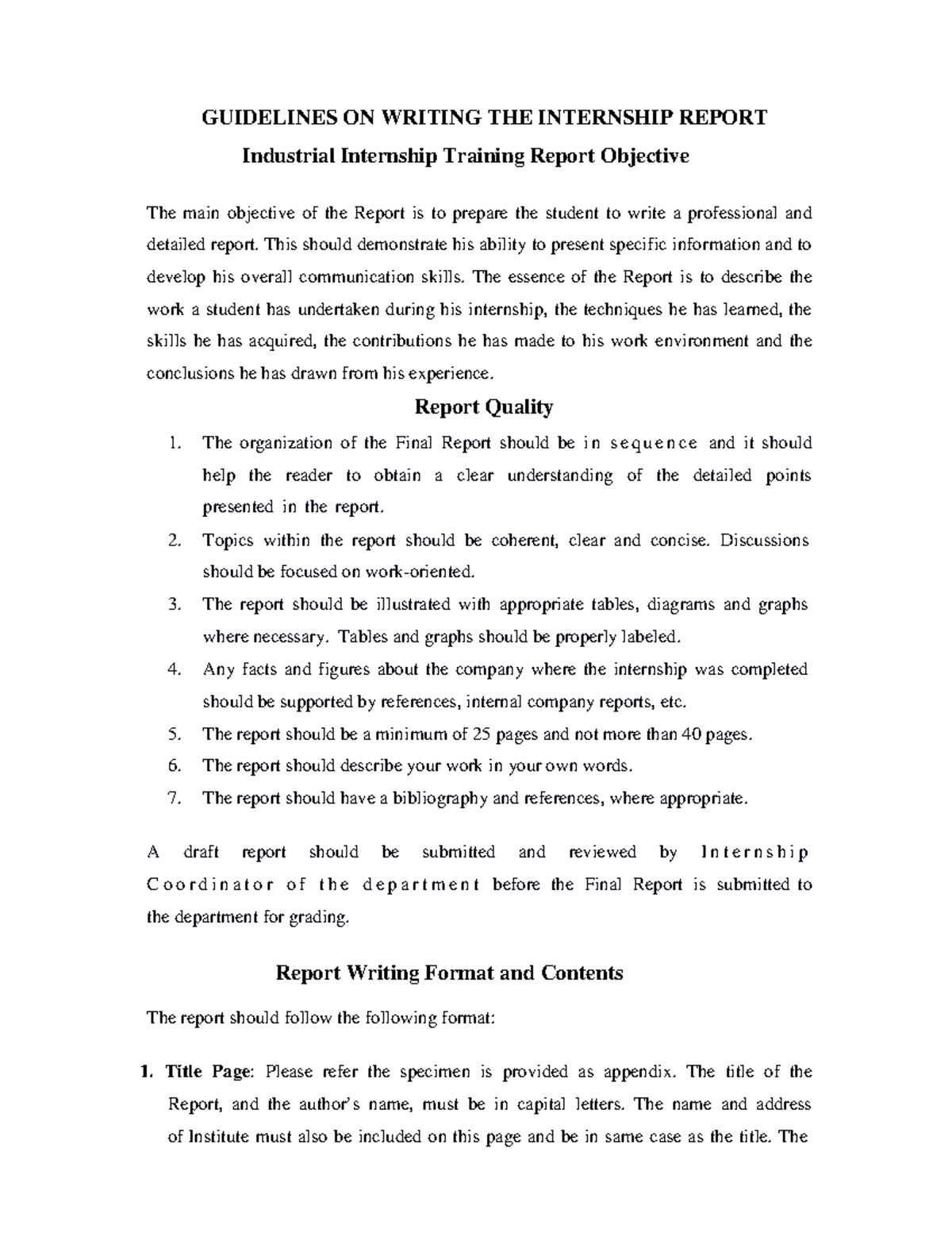 Industrial Internship Training Report - This should demonstrate his ...