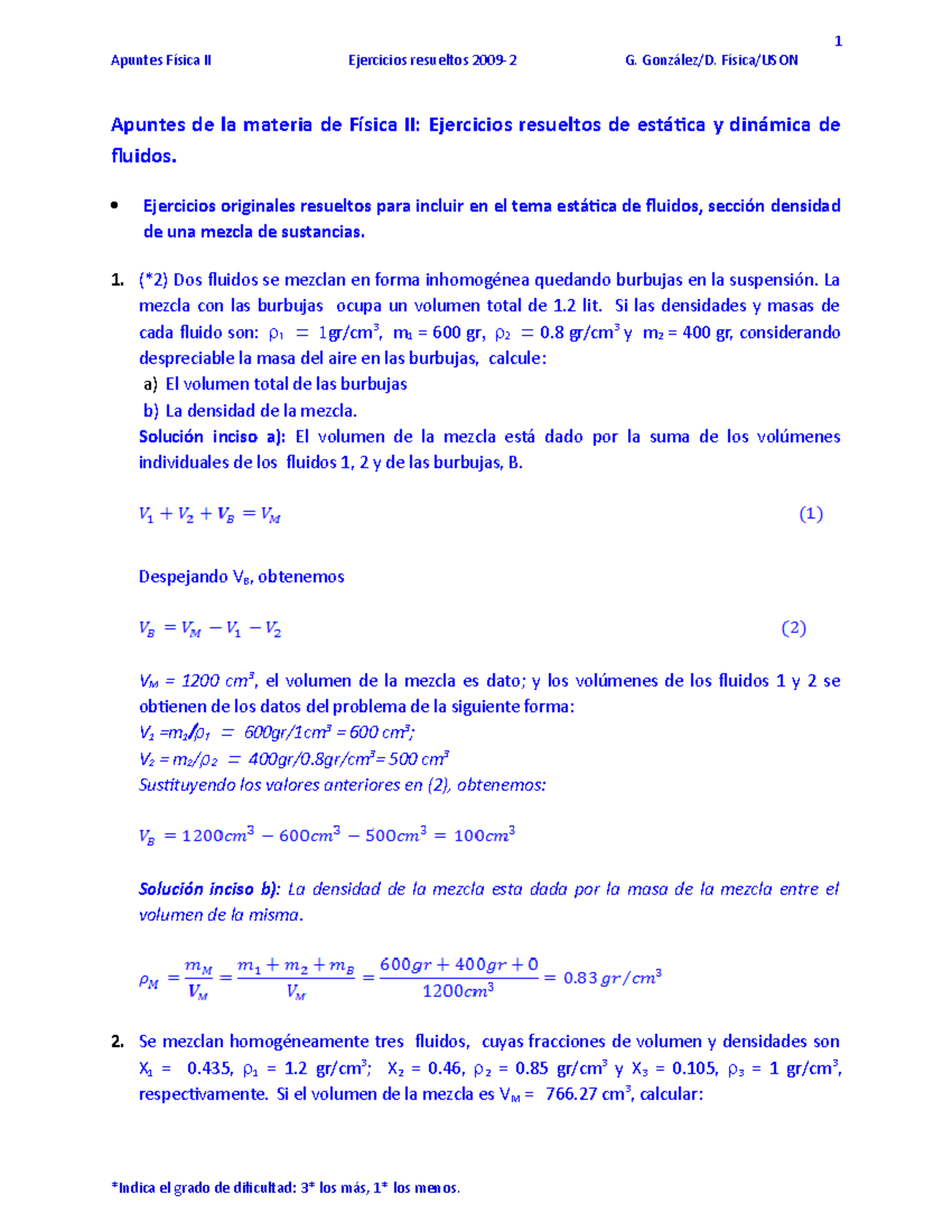 Ejercicios resueltos - González/D. Física/USON Apuntes de la materia de ...