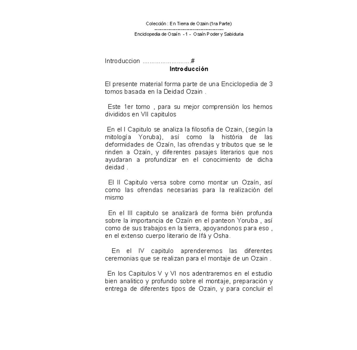Ozain DOC - Enciclopedia de Osaín - 1 - Osaín Poder y Sabiduria ...