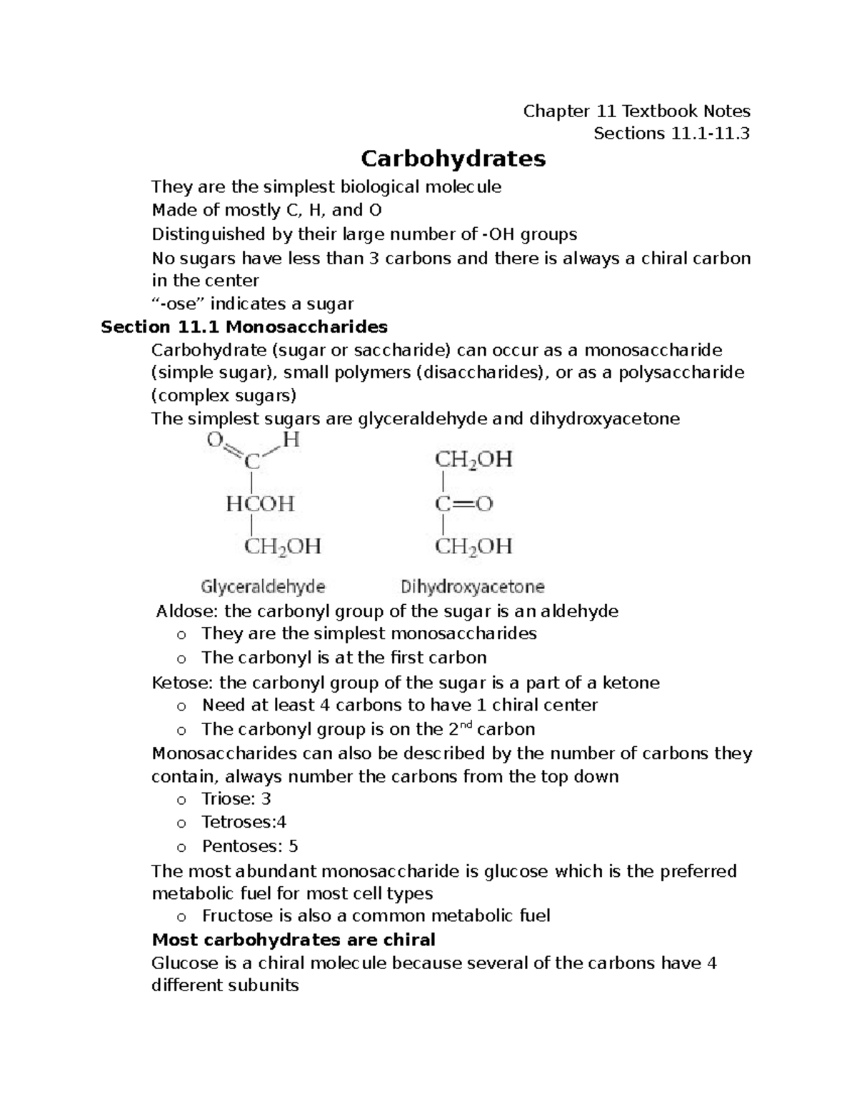 Chapter 11 notes - Chapter 11 Textbook Notes Sections 11-11 ...