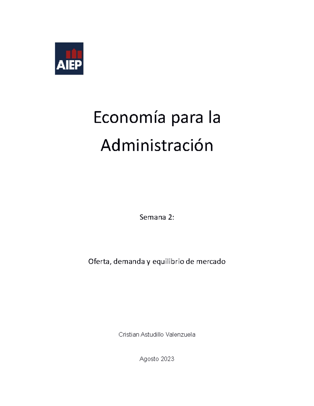 Tbjo Sumativo Economia-2 - Economía para la Administración Semana 2 ...