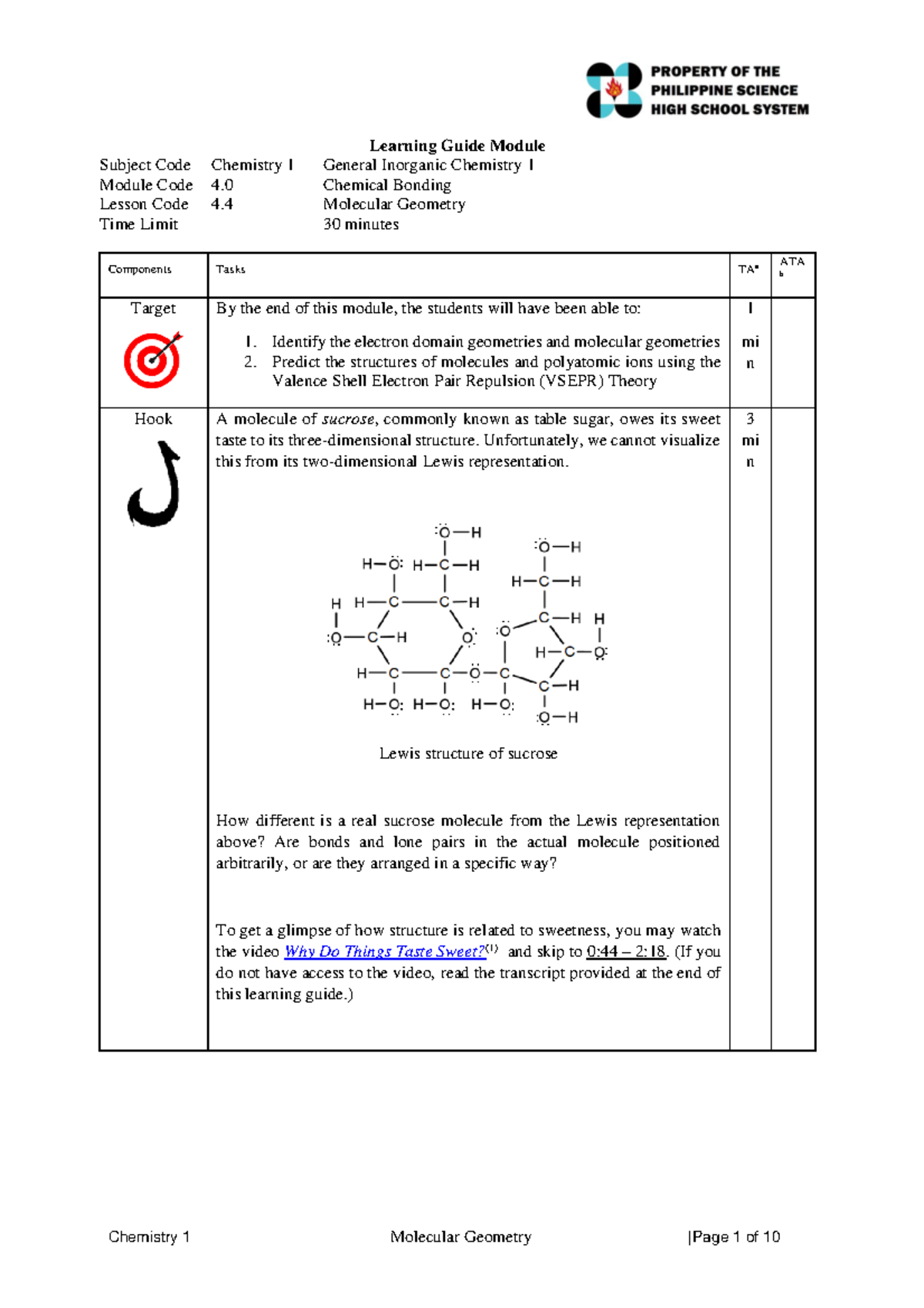 fgxdhdrgdfdfhbdfvcxv - Learning Guide Module Subject Code Chemistry 1 ...