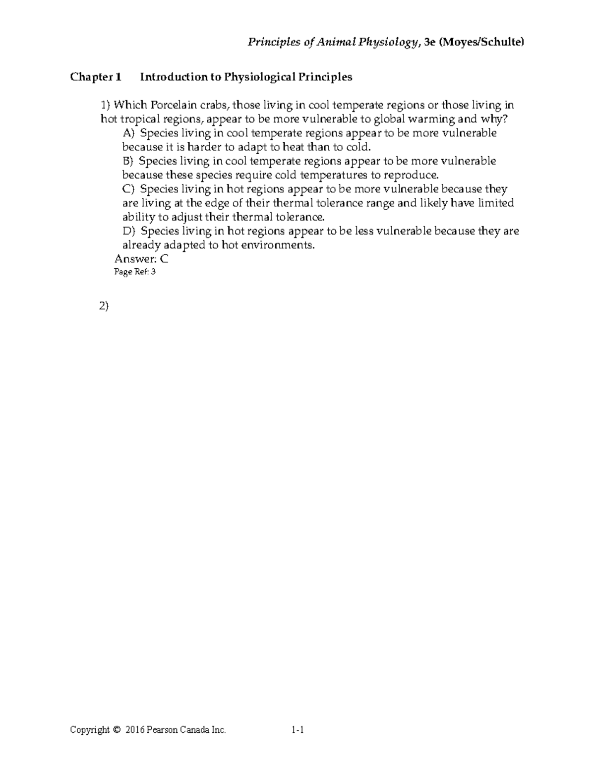 Principles of Animal Physiology 3e Chapter 1 Introduction to ...