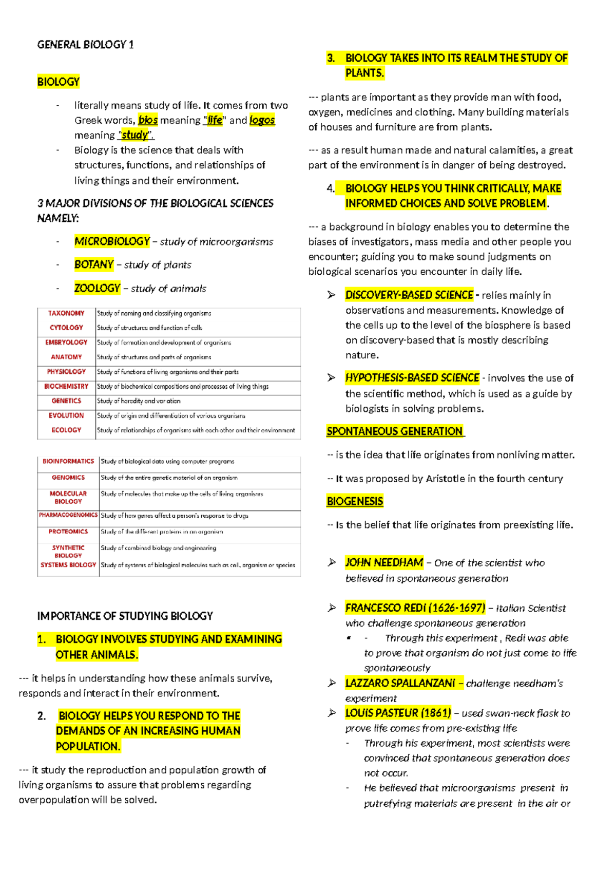 Gen Bio-Reviewer - gen.bio reviewer mid-term - BIOLOGY literally means ...