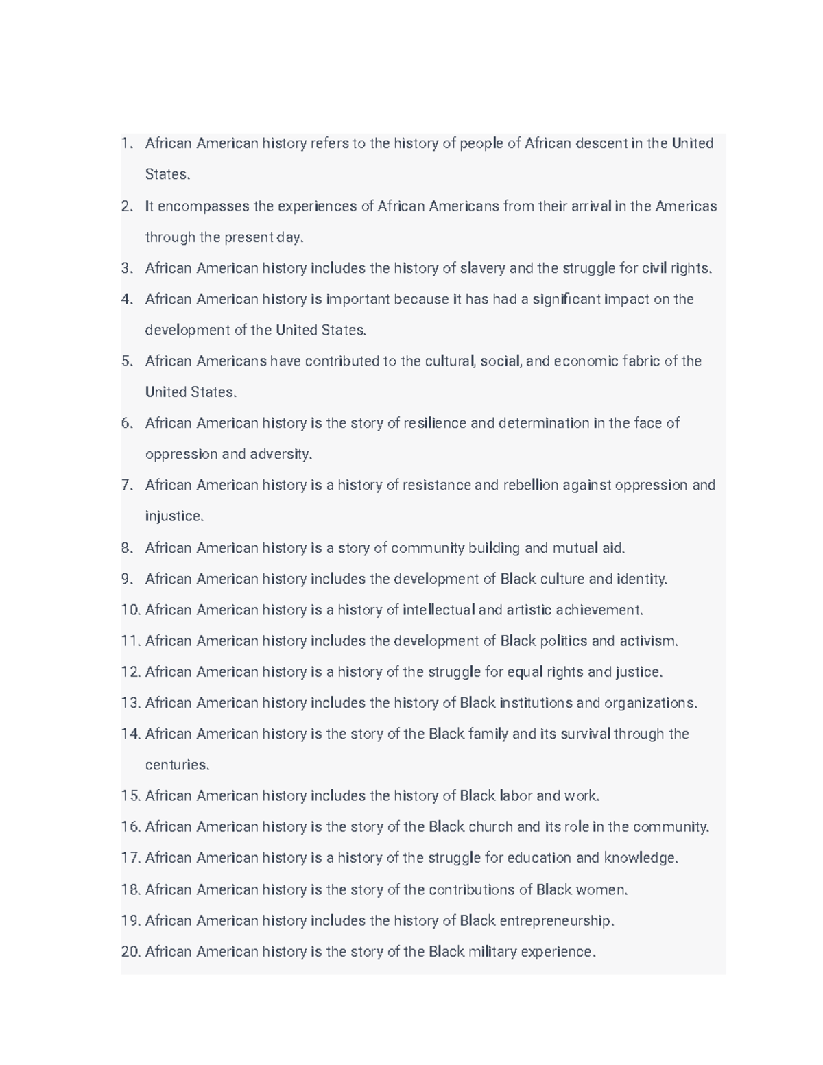 Defining African American History and Its Importance Notes - African ...