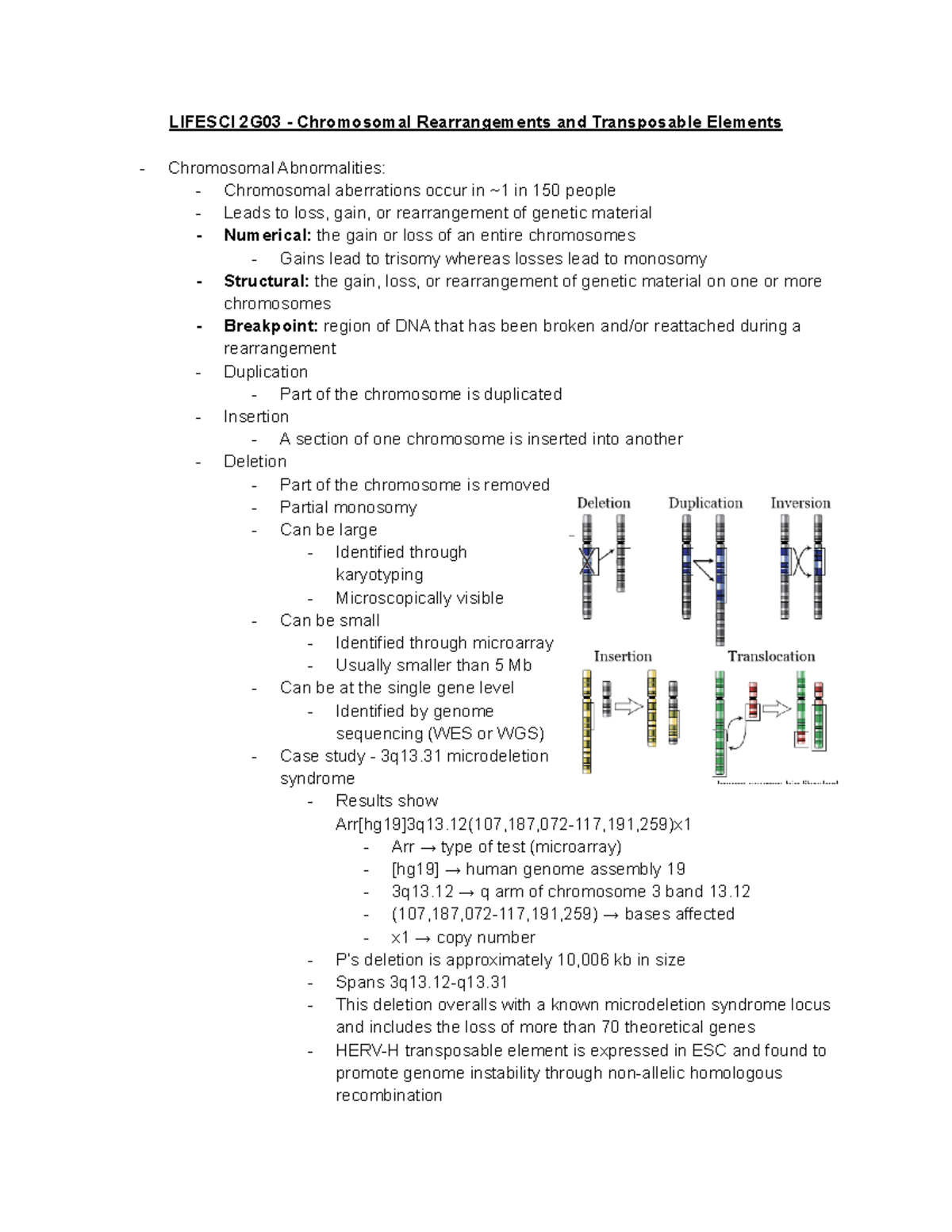 Lifesci 2G03 - Chromosomal Rearrangements and Transposable Elements ...