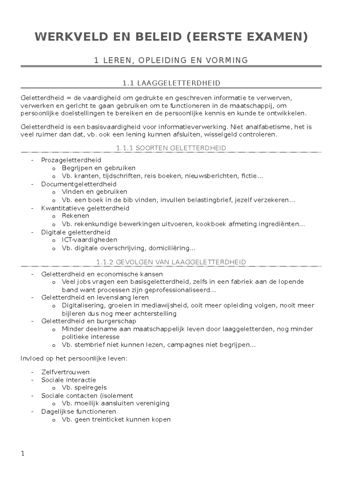 Werkveld en beleid deel 1 (eerste examen) - WERKVELD EN BELEID (EERSTE ...