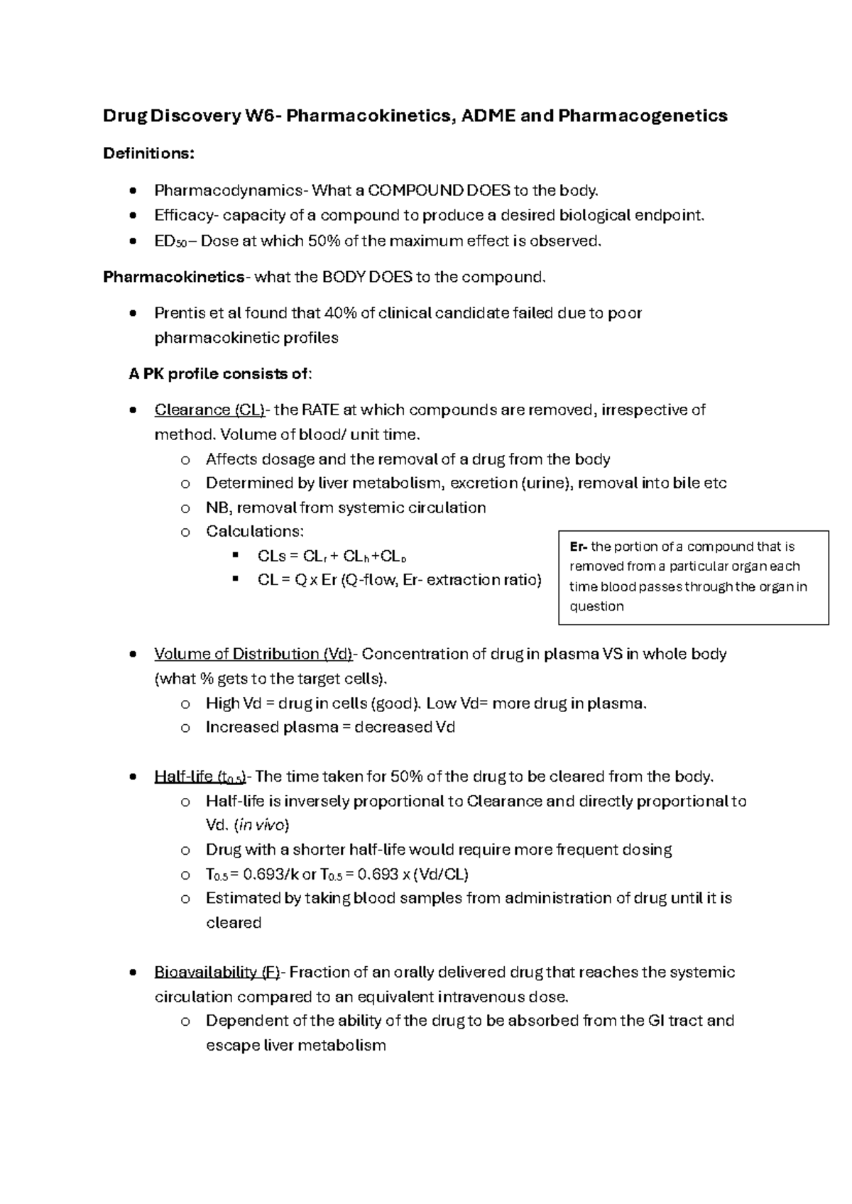Drug Discovery W6 - Efficacy- capacity of a compound to produce a ...