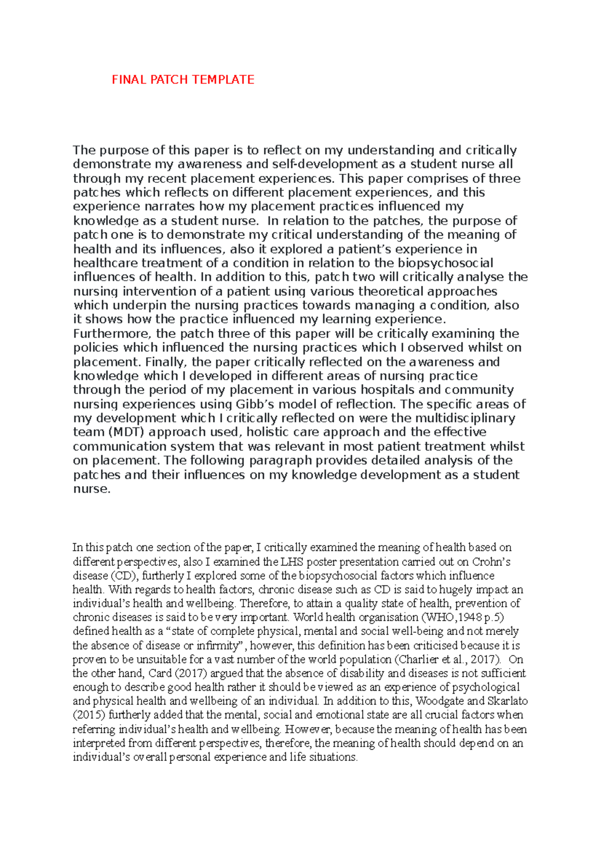 Backup of Final Patch Template - FINAL PATCH TEMPLATE The purpose of ...