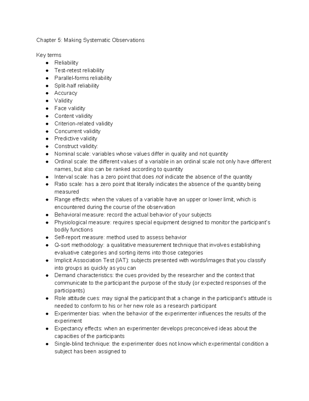 Chapter 5 Making Systematic Observations - Chapter 5: Making Systematic ...