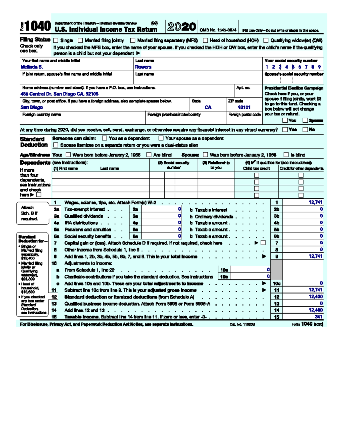 Melinda 1040 - ACC 101 - Studocu