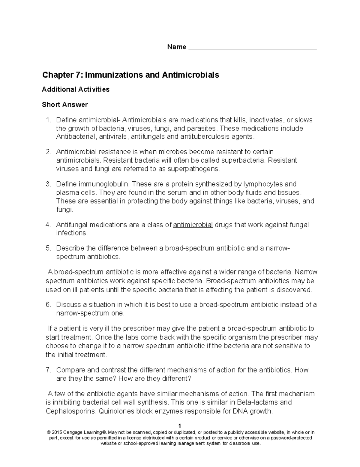 Module 6 worksheet turn in - Name Chapter 7: Immunizations and ...